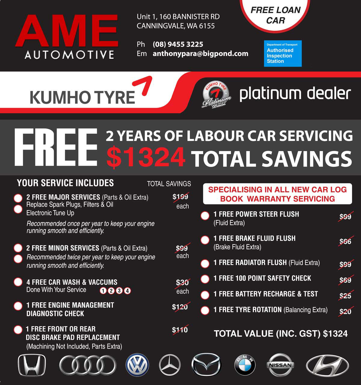 $69 car service via mobile mechanic, Perth, Australia